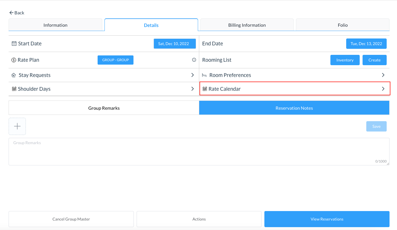 Modify Group Block Rate